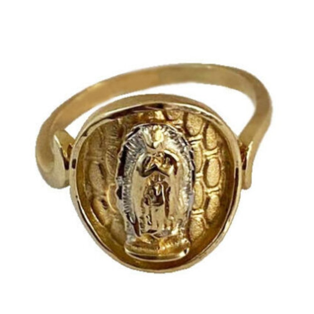 14k Yellow Gold 'Virgin Guadalupe ' Women's Ring' - Gem